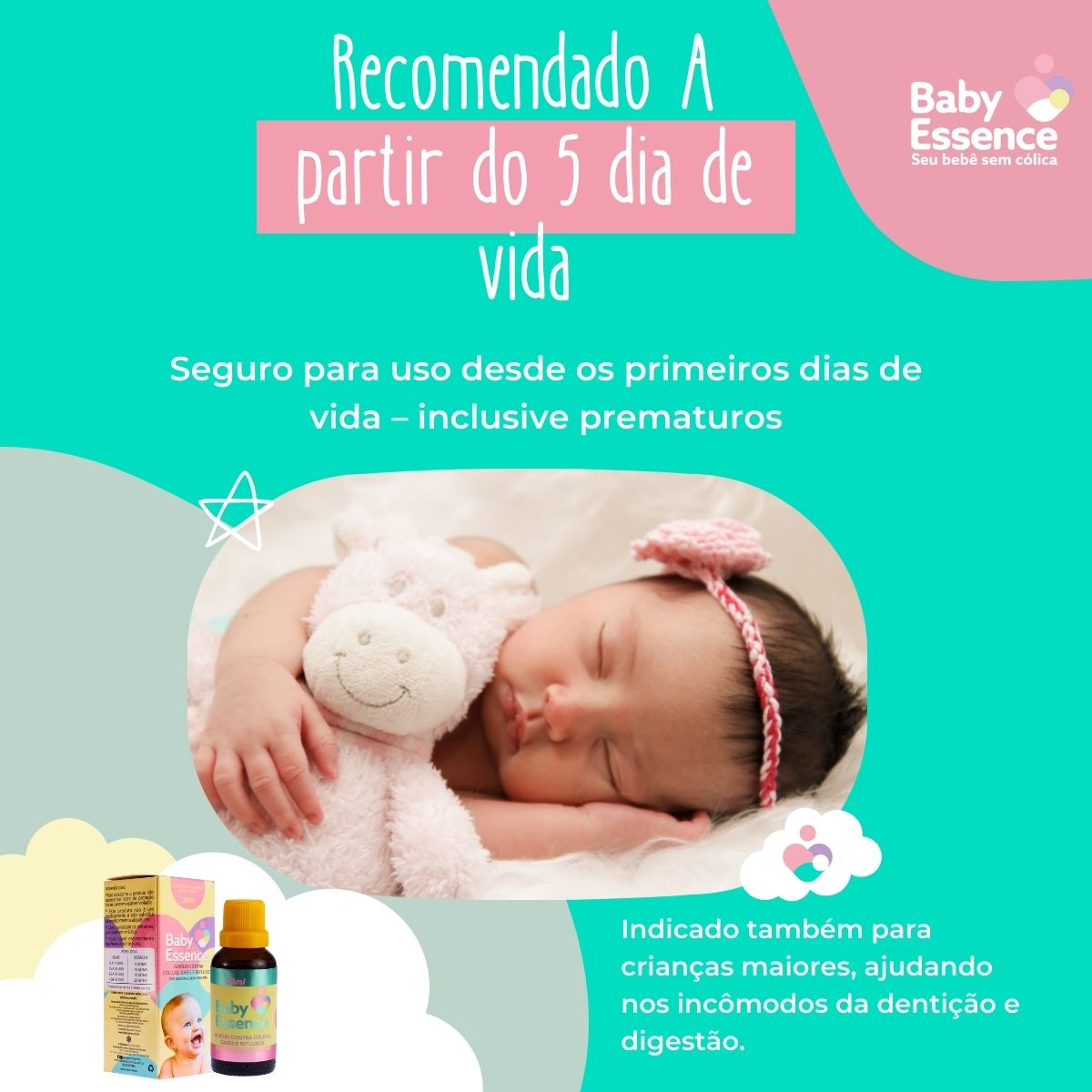 Baby Essence 30ml – Alívio das Cólicas, Gases, Refluxo e Disquesia ...